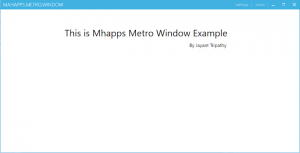WPF Metro Window with MahApps.Metro - Jayant Tripathy