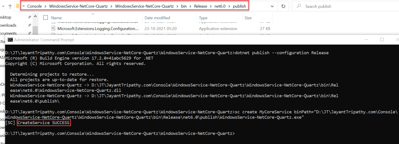 Create Windows Service/background jobs in .Net Core - Jayant Tripathy