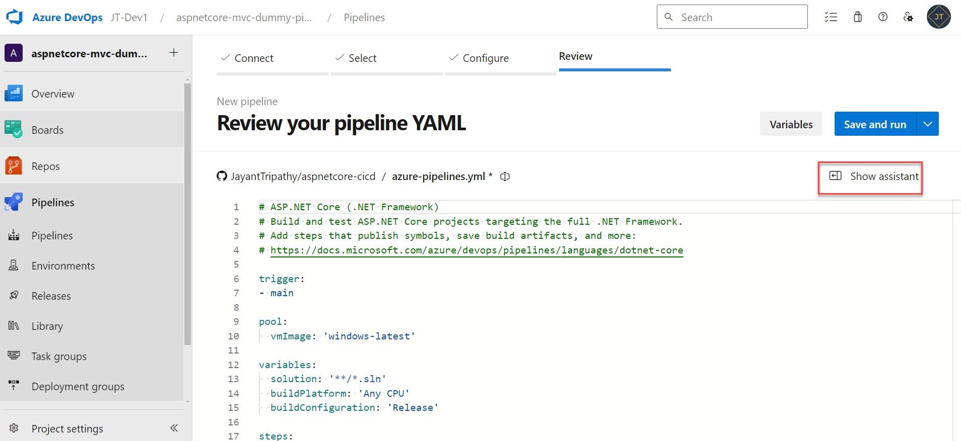 Building Cicd Pipelineyaml Using Azure Devops Github To Azure Web