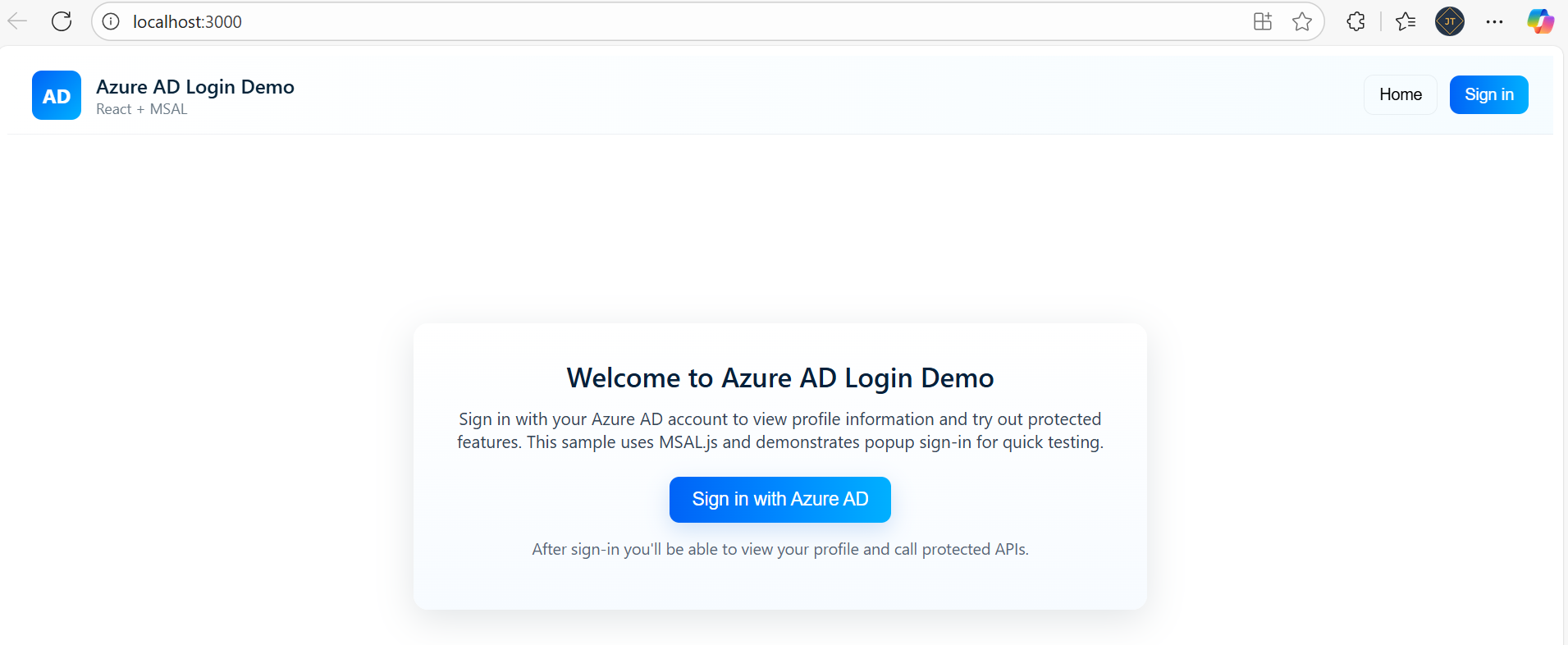 How to Secure React.js application with Azure AD Authentication Using MSAL Library - Jayant Tripathy